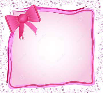 Pink frame with bow stock illustration. Illustration of ornament - 11982344