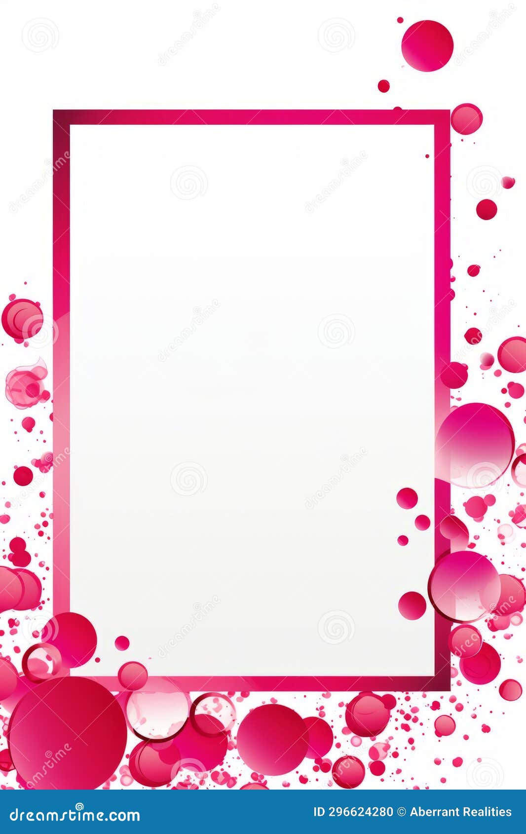A Pink Frame with Bubbles on it Stock Illustration - Illustration of ...