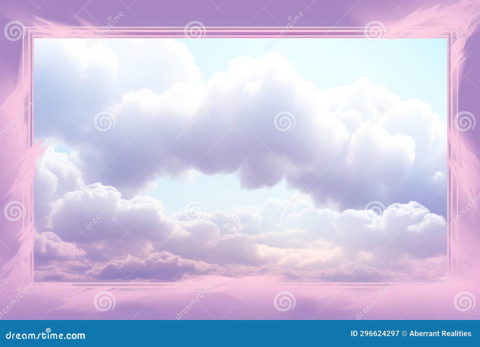 A Pink Frame with Clouds in the Sky Stock Illustration - Illustration ...