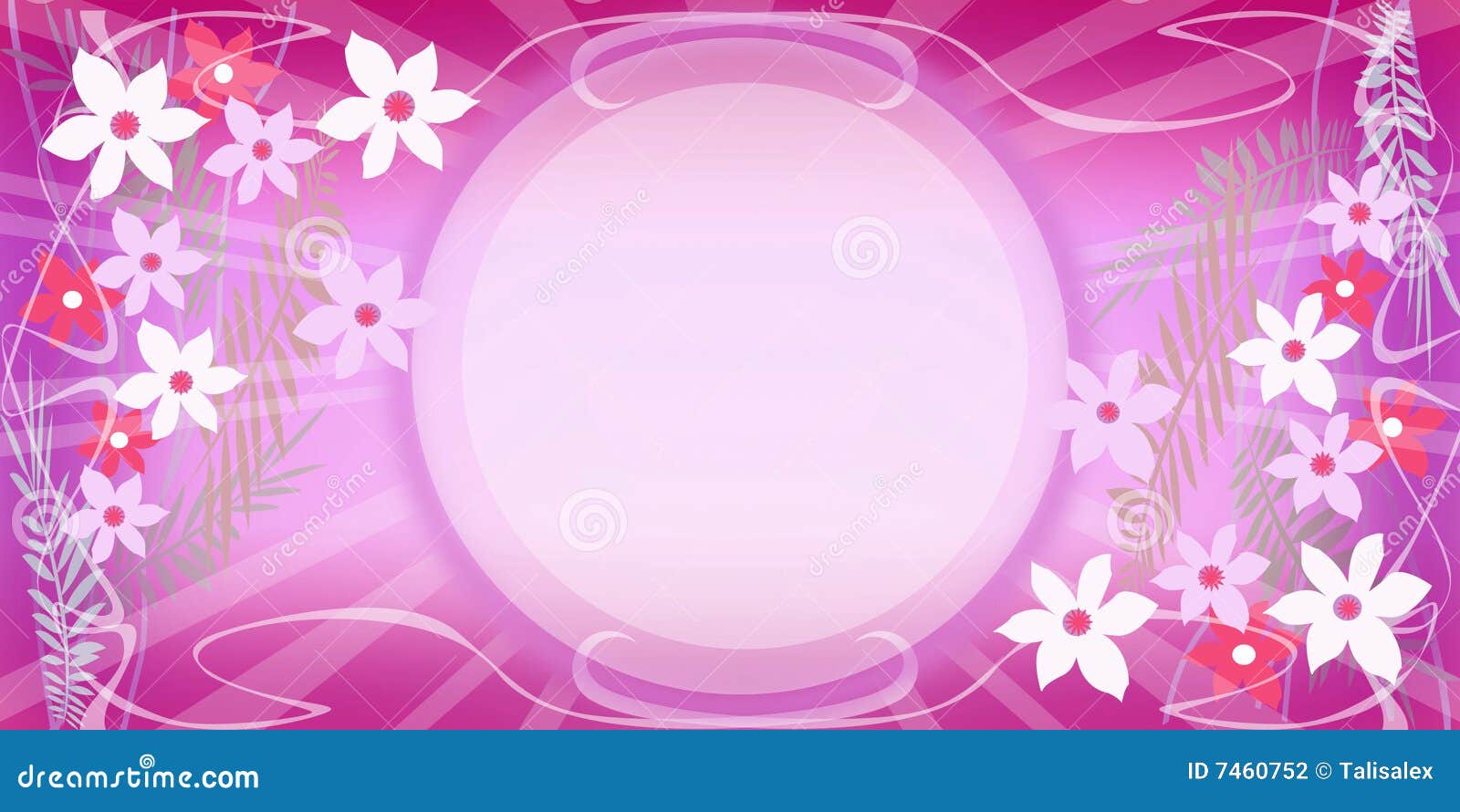 Pink frame with flowers stock illustration. Illustration of graphic ...