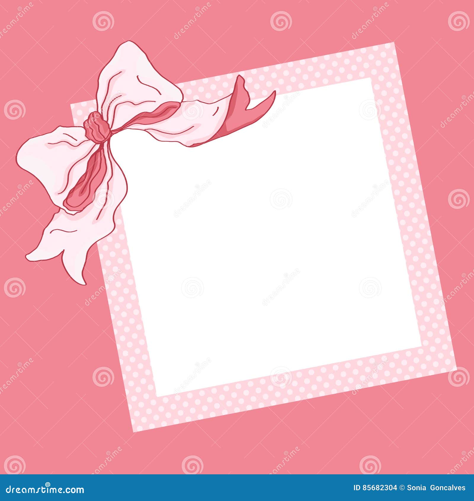 Pink frame and ribbon stock vector. Illustration of vector - 85682304