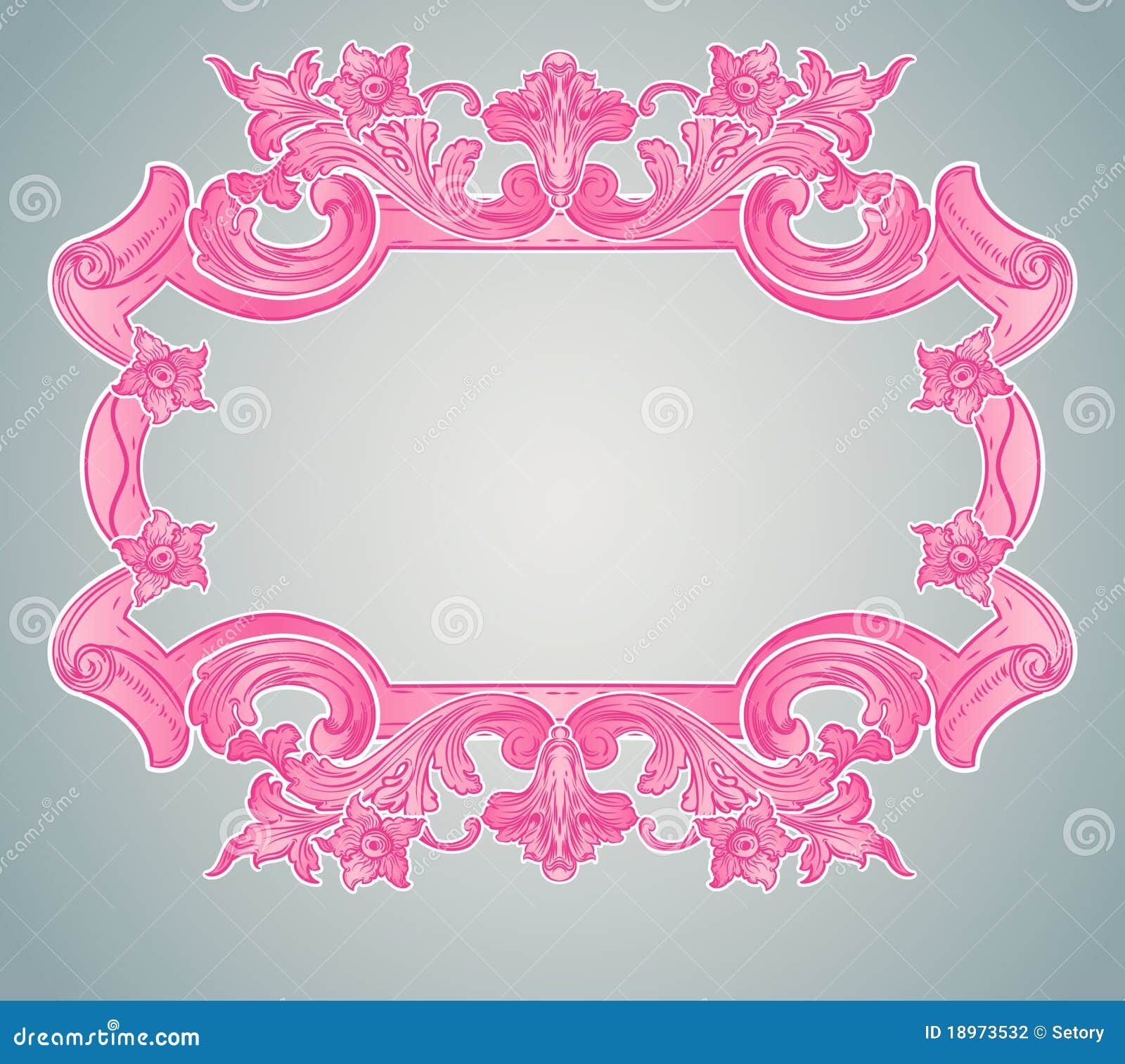 Pink Frames stock vector. Illustration of flower, outline - 18973532