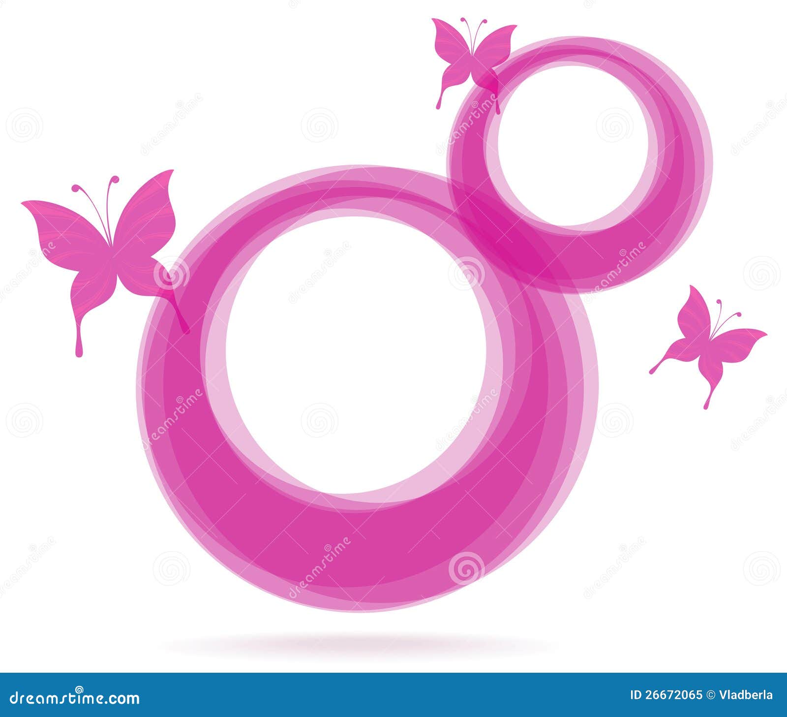 Pink frames and butterfly stock vector. Illustration of romantical ...