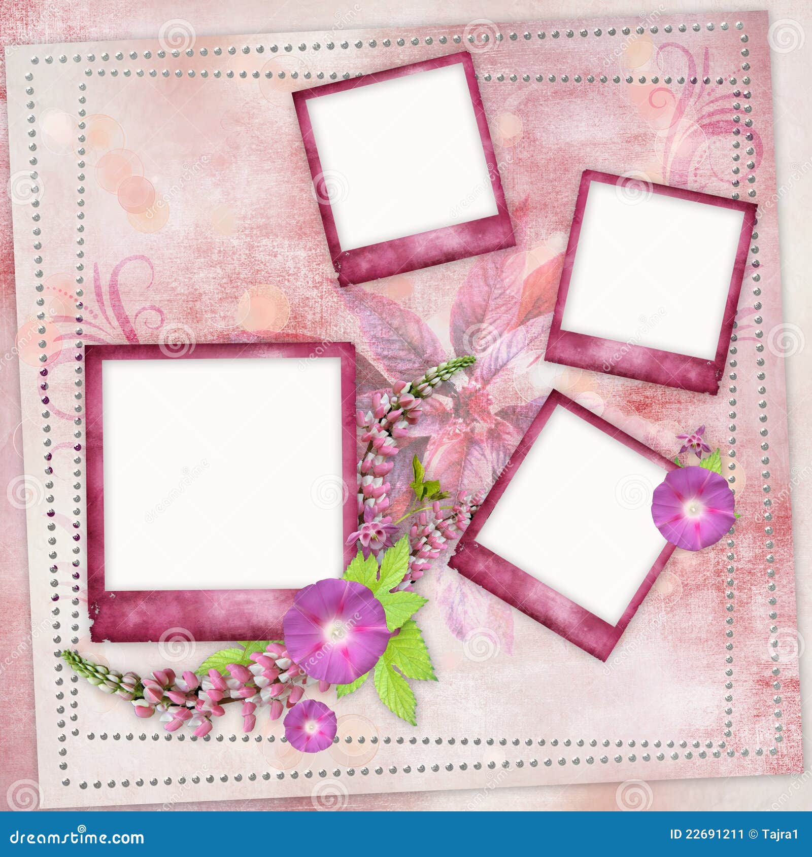 Pink frames for photo stock illustration. Illustration of paper - 22691211