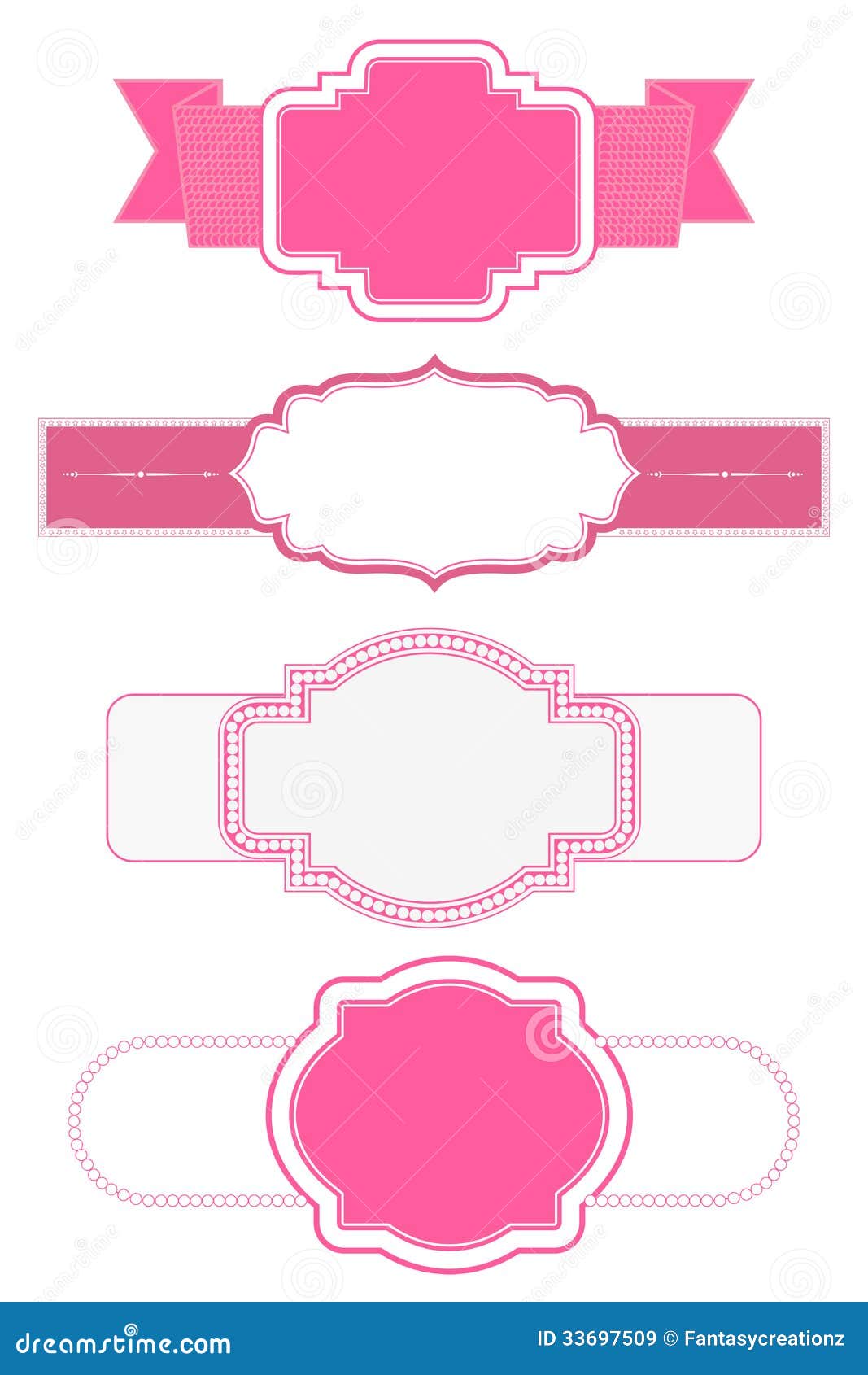 Pink frames stock vector. Illustration of pattern, complex - 33697509