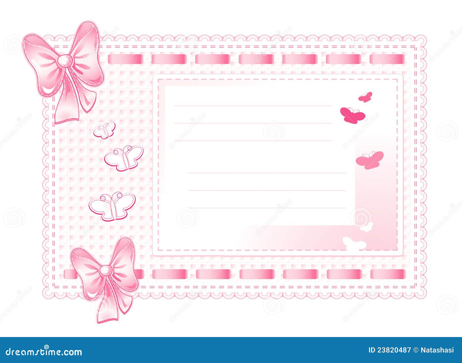 Pink Framework Made of Cloth with Bows Stock Vector - Illustration of ...