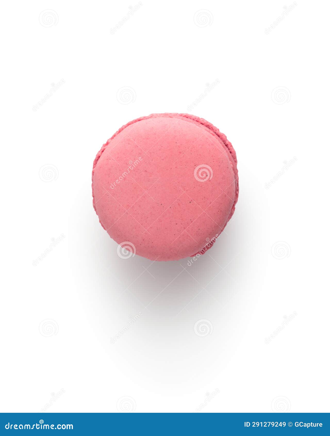 Pink French Macaron Top View Isolated on White with Shadow Stock Image ...