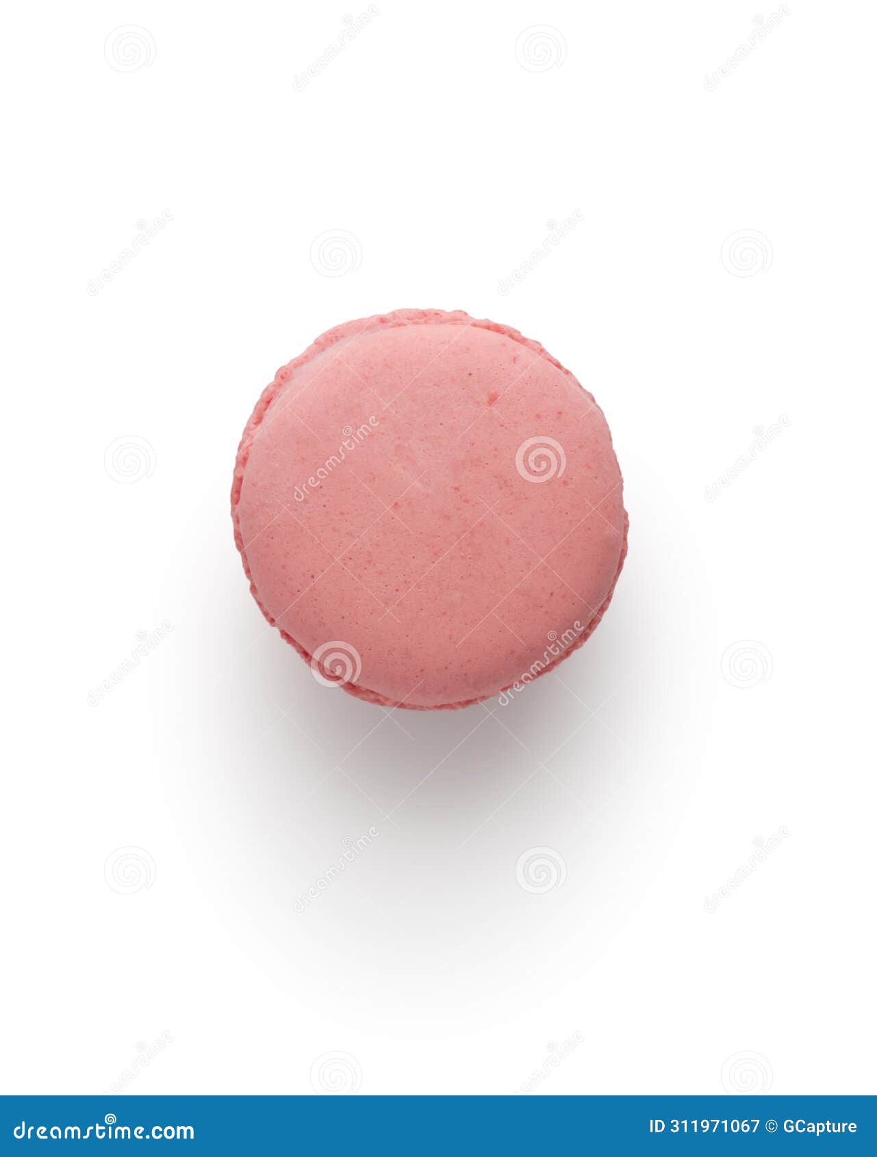Pink French Macaron Top View Isolated on White with Shadow Stock Image ...