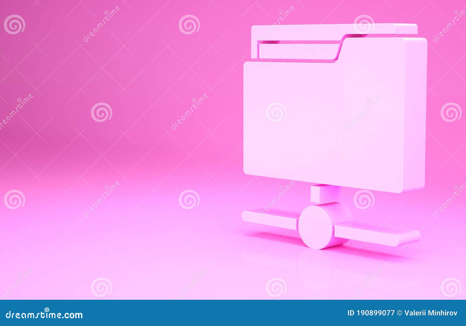 Pink FTP Folder Icon Isolated on Pink Background. Software Update ...
