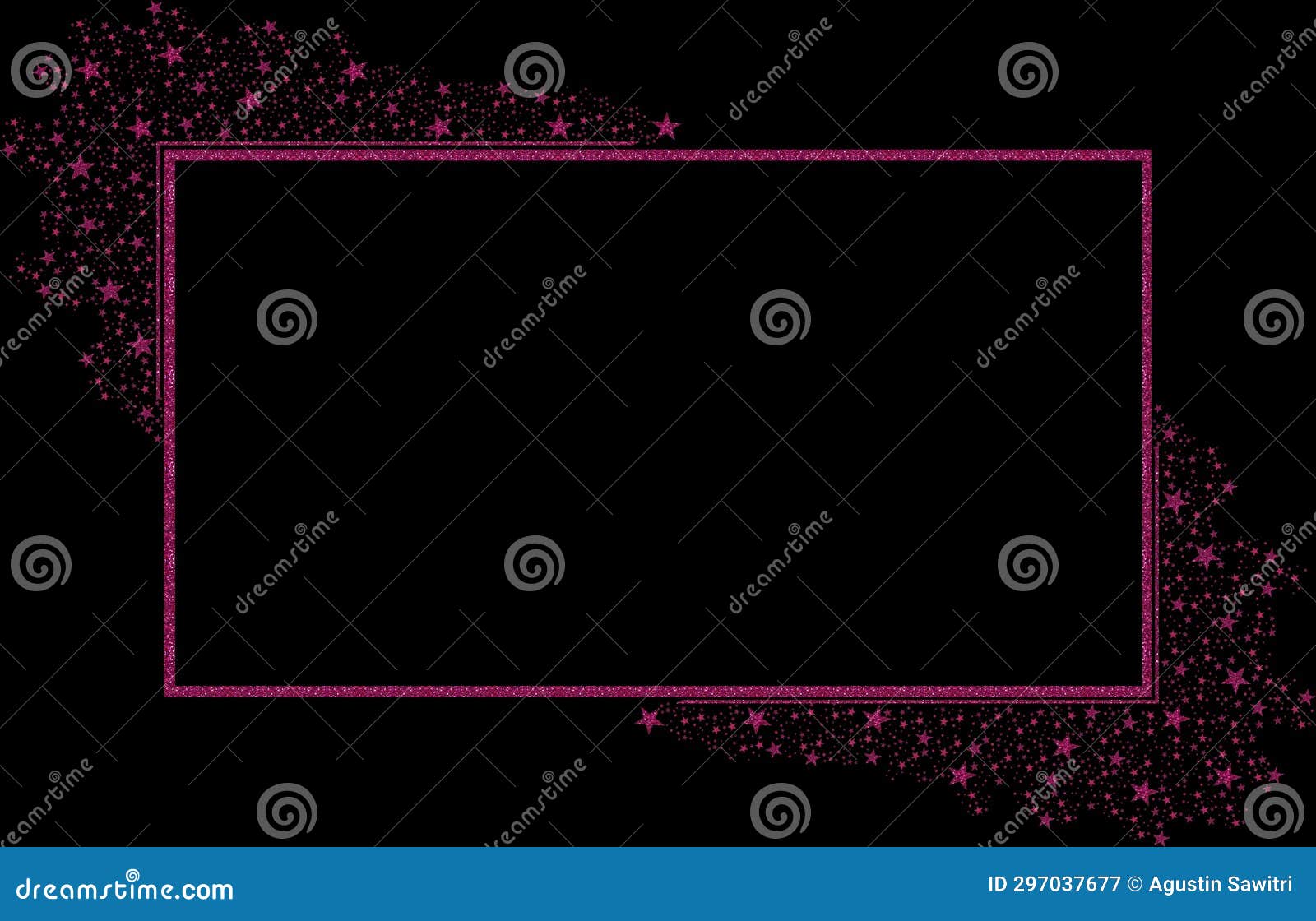 Pink Fuchsia Square Rectangle Frame with Stars Glitter 10 Stock ...