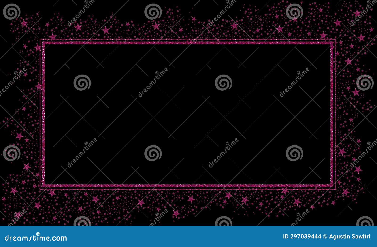 Pink Fuchsia Square Rectangle Frame with Stars Glitter 13 Stock ...