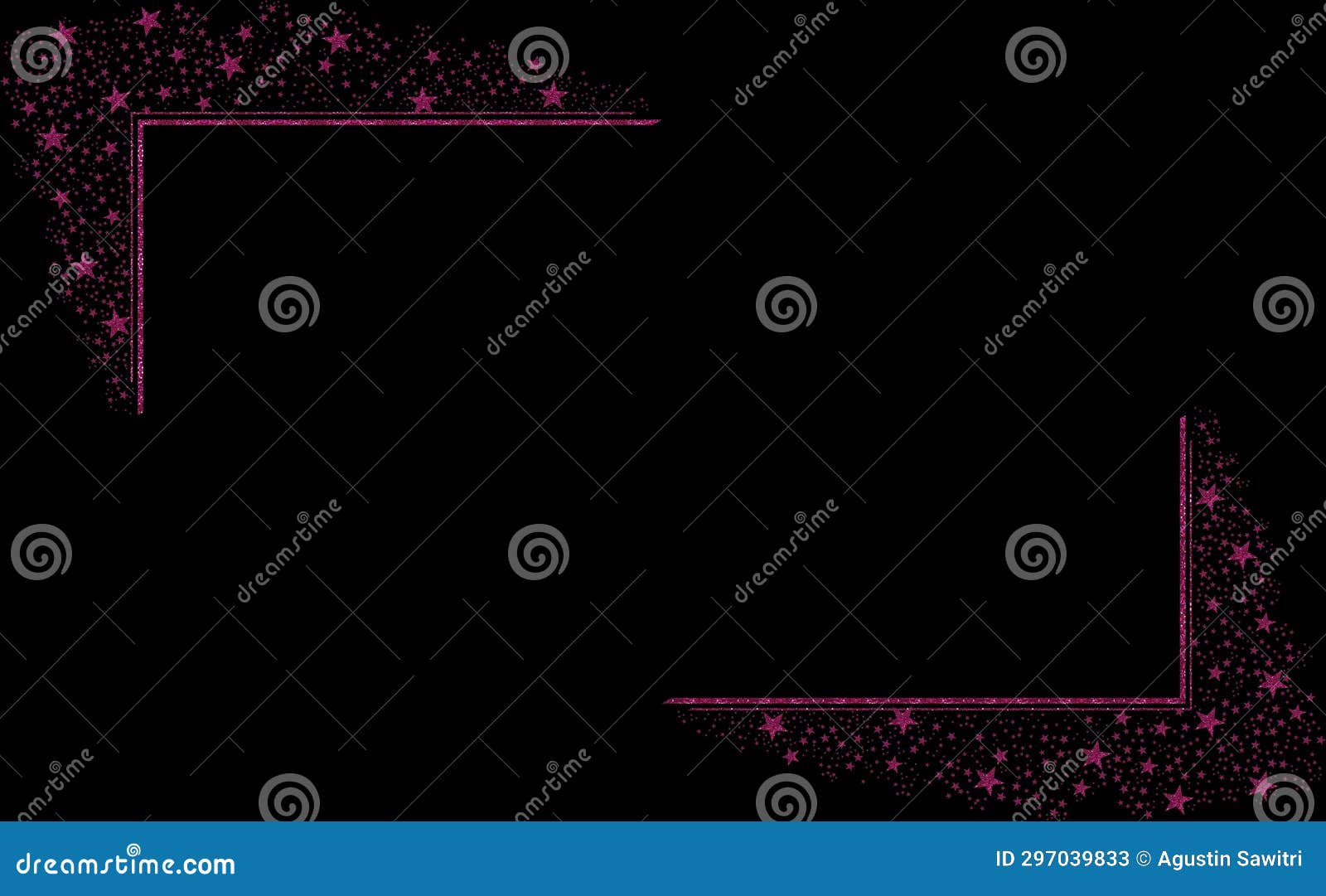 Pink Fuchsia Square Rectangle Frame with Stars Glitter 14 Stock ...