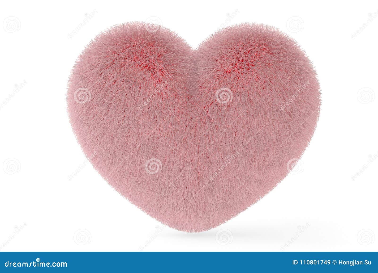 Pink Fur Heart.3D Illustration. Stock Image - Image of rendering ...