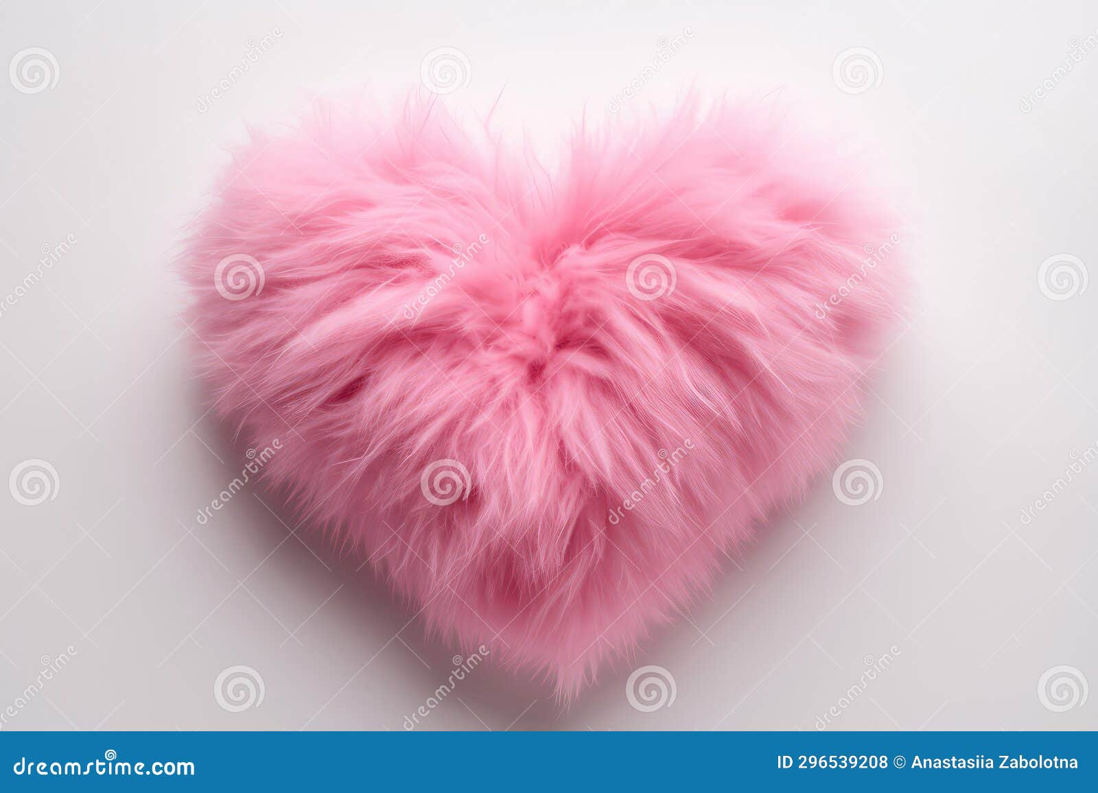 Pink Fur Heart on White Background. Generative AI Stock Illustration ...