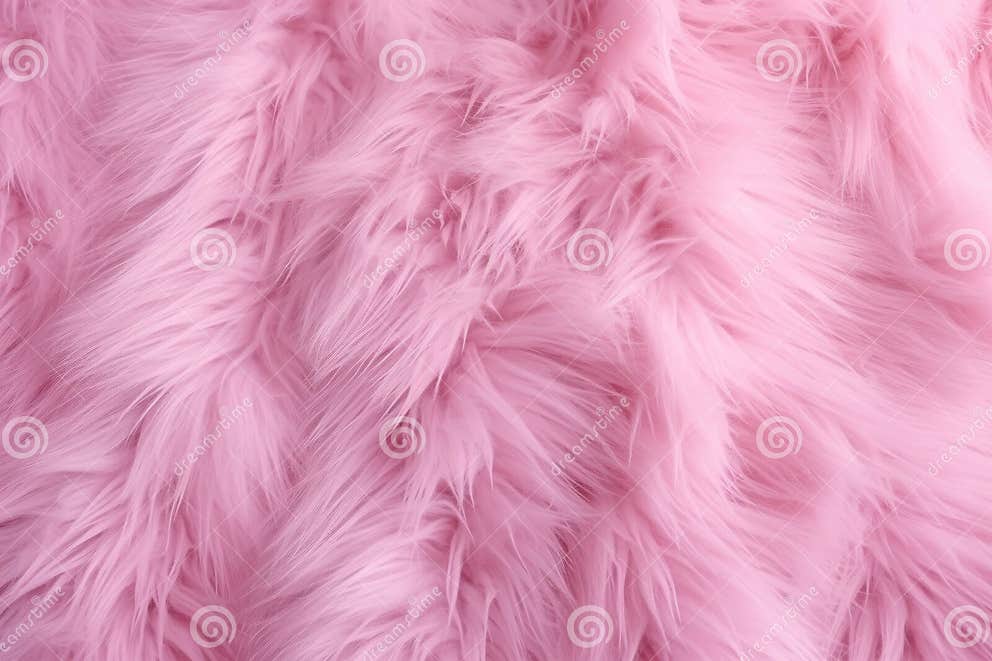 Pink Fur Texture Background. Close Up of Pink Fluffy Fur Texture, Pink ...