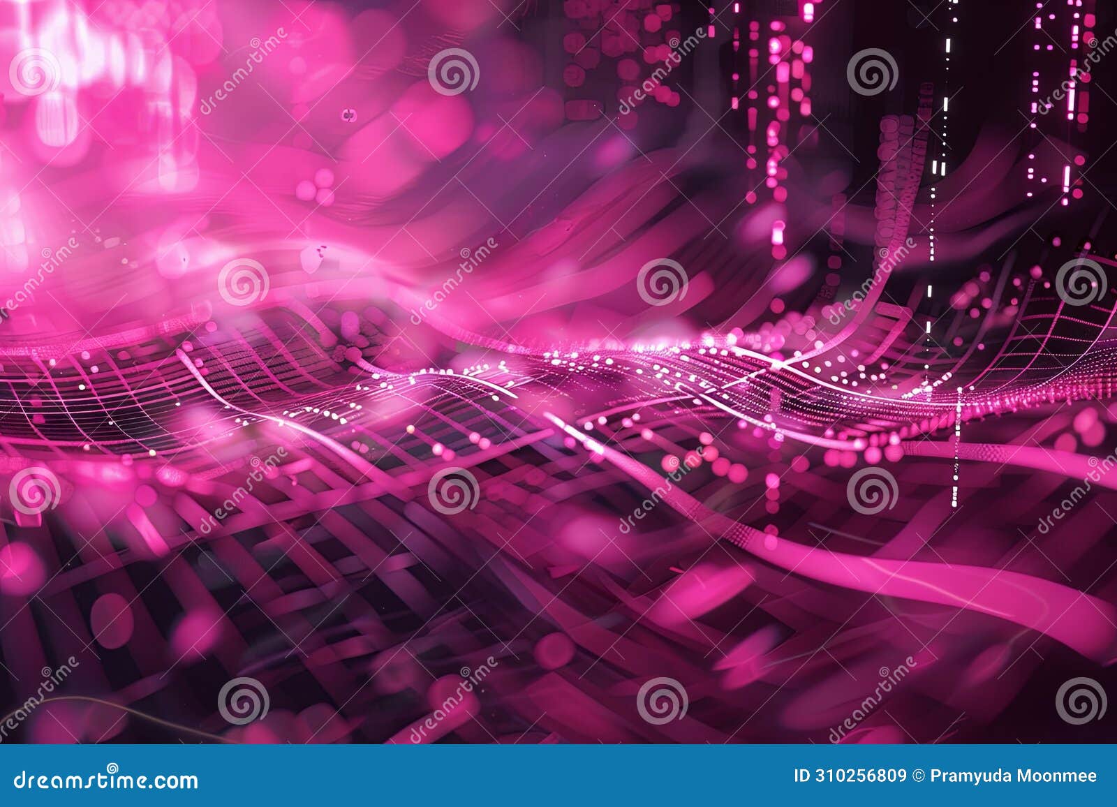 Pink Futuristic Background of Points with a Dynamic Wave Excellent Data ...