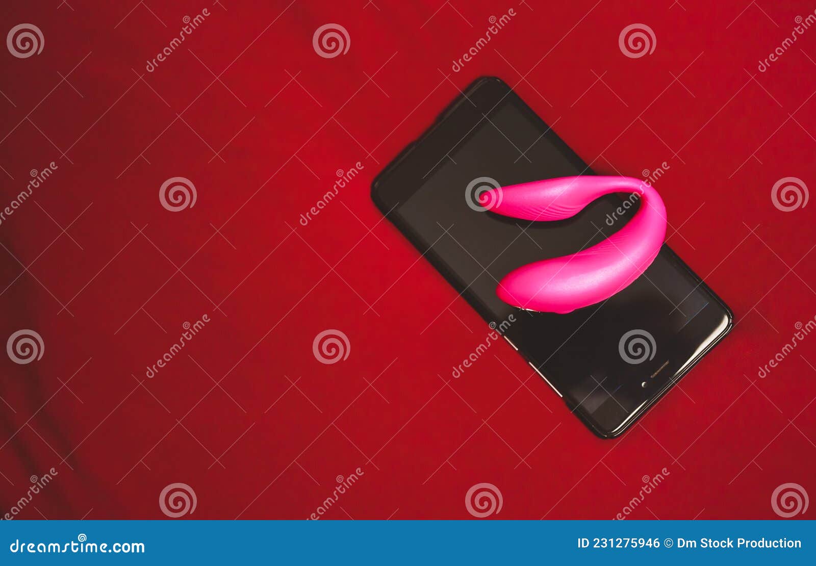 Pink G-spot Vibrator with Phone Stock Photo - Image of play ...