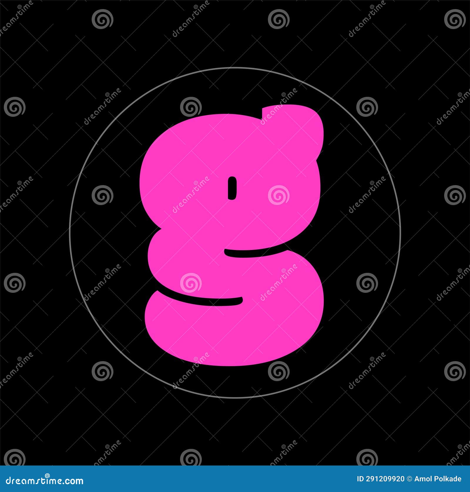A Pink G Typography Monogram. a Fat G Letter Stock Vector ...