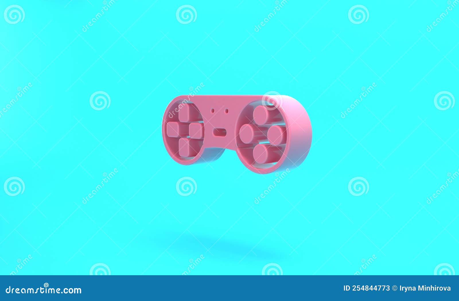 Pink Game Controller or Joystick for Game Console Icon Isolated on ...