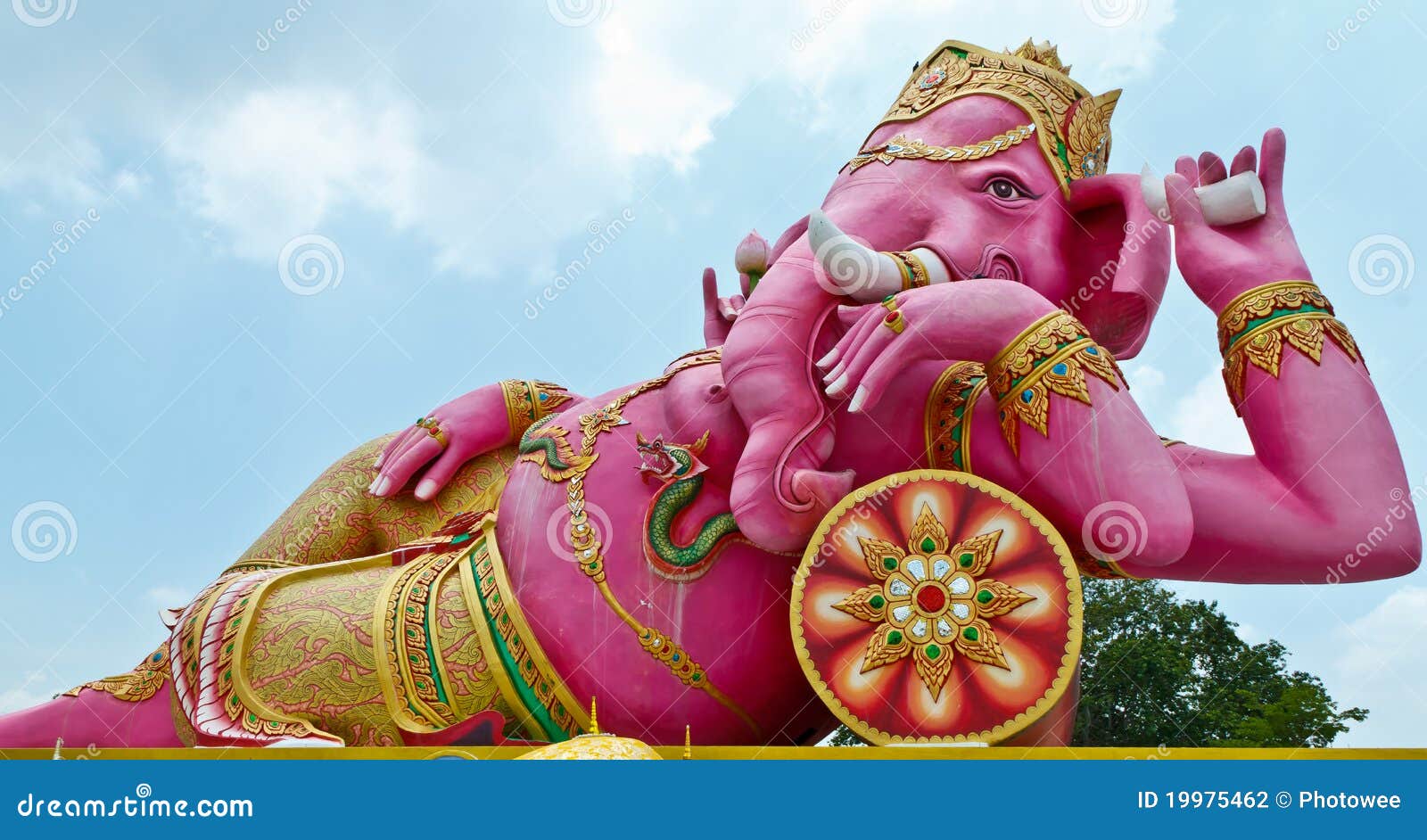 Pink Ganesha in Thailand stock photo. Image of close - 19975462
