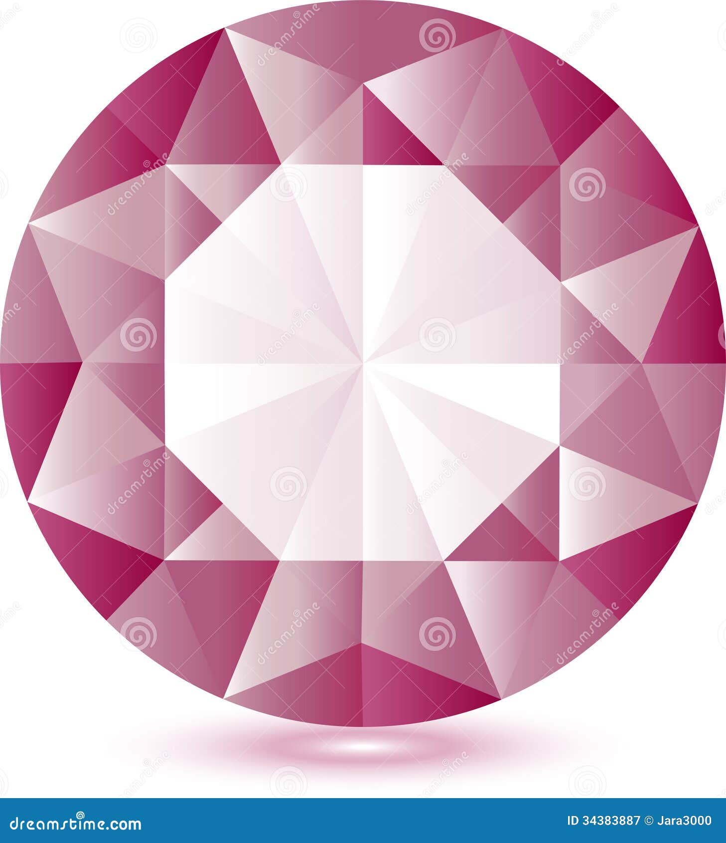 Pink gem stock vector. Illustration of shiny, brilliant - 34383887