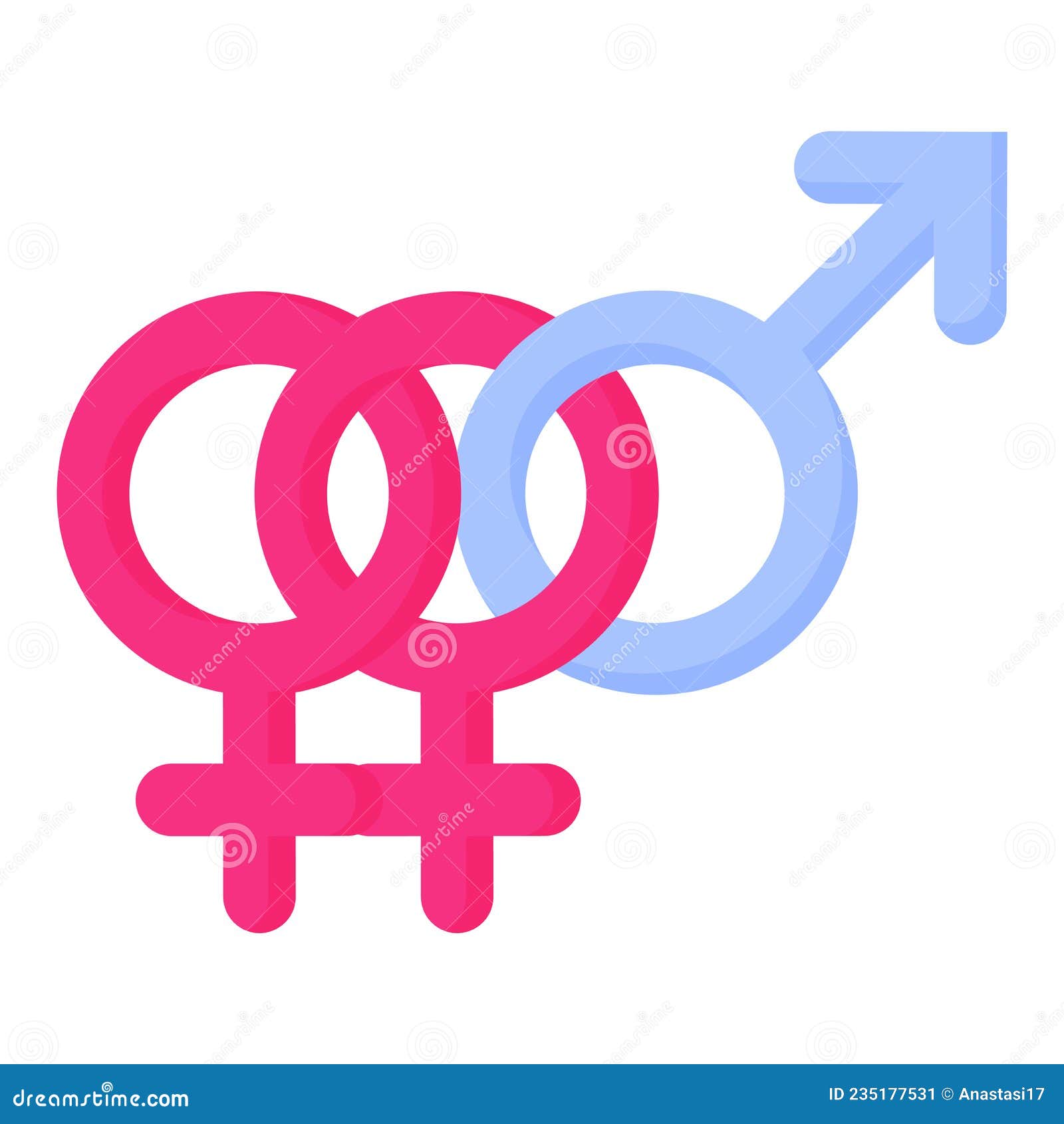 Pink Gender Symbol Of Bisexual Stock Vector Illustration Of Isolated