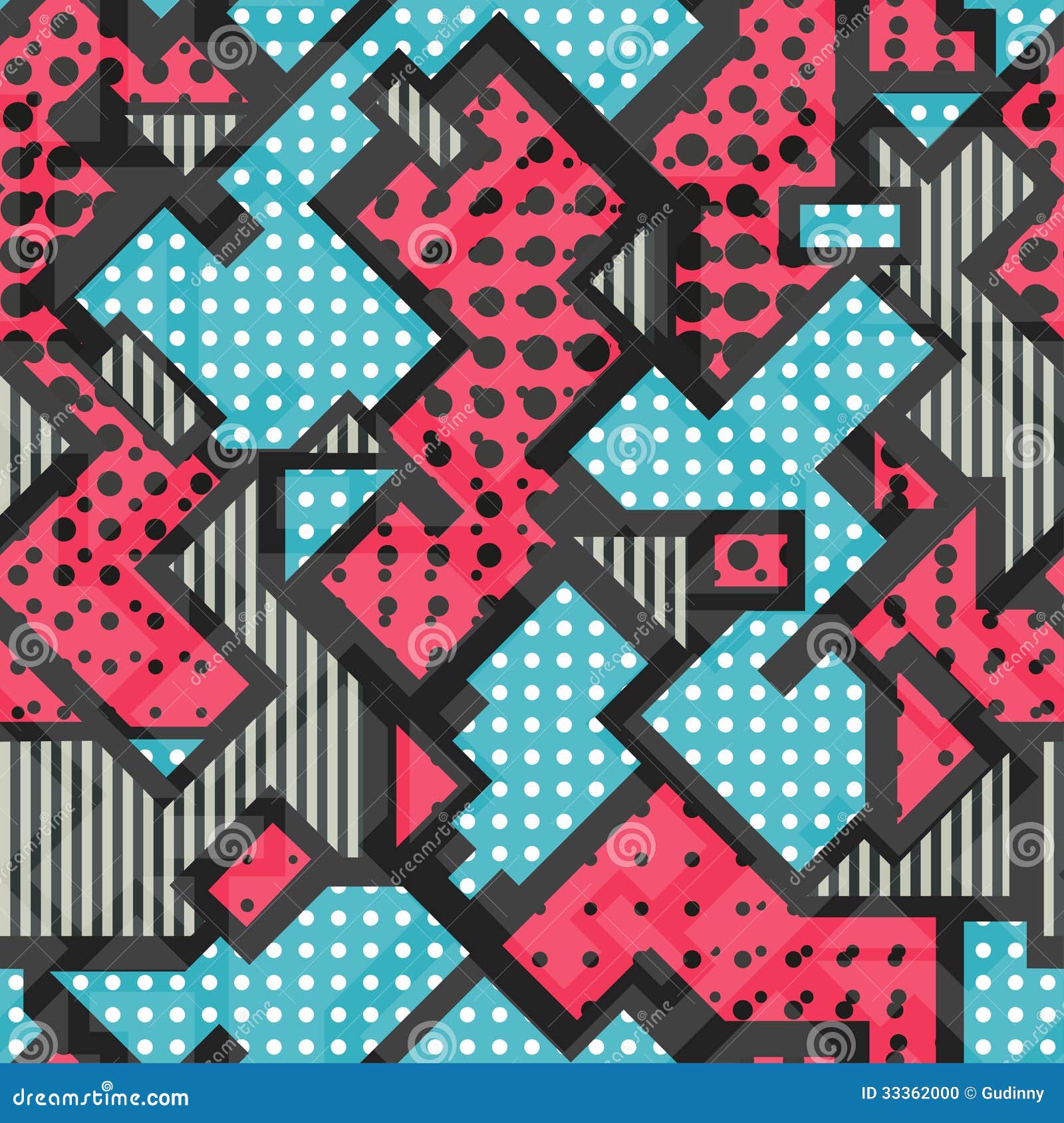 Pink Geometric Seamless Pattern Stock Vector - Illustration of artistic ...