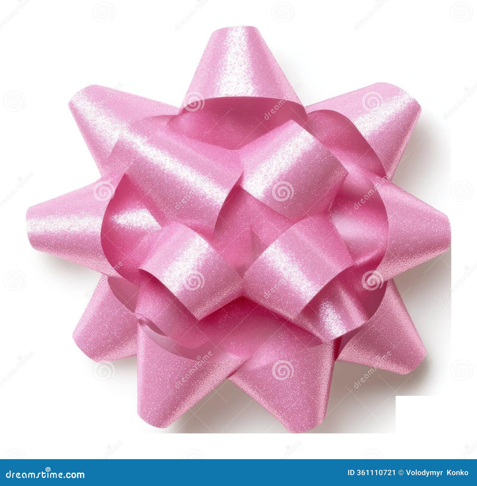Pink Gift Bow with Glossy Texture on Transparent Background ...