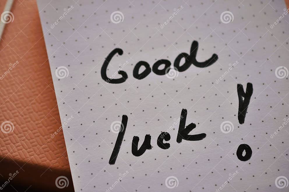 Good Luck Write on a Pink Gift Box Stock Illustration - Illustration of ...