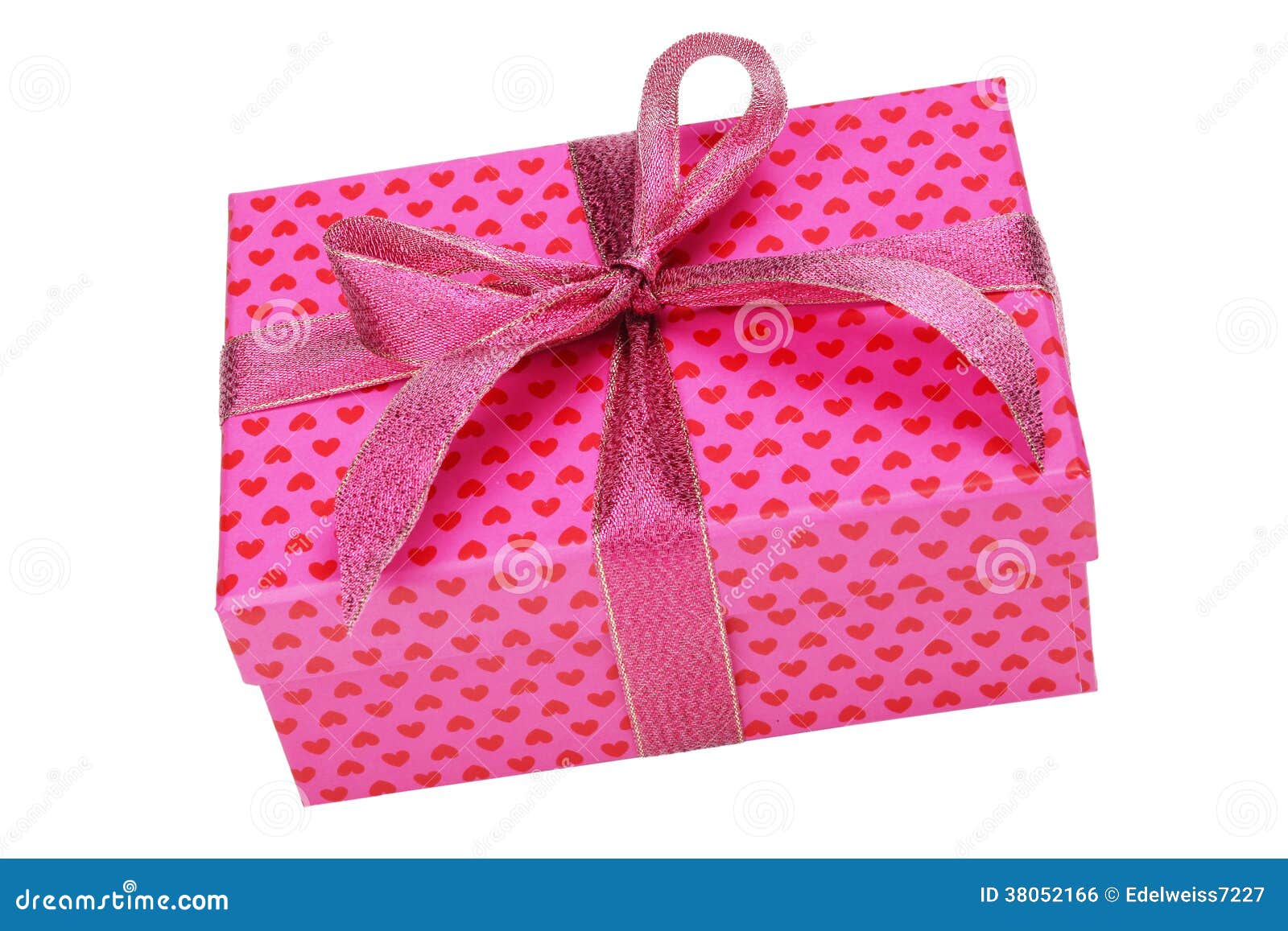 Pink Gift Box with Heart Pattern Stock Photo - Image of present, ladys ...