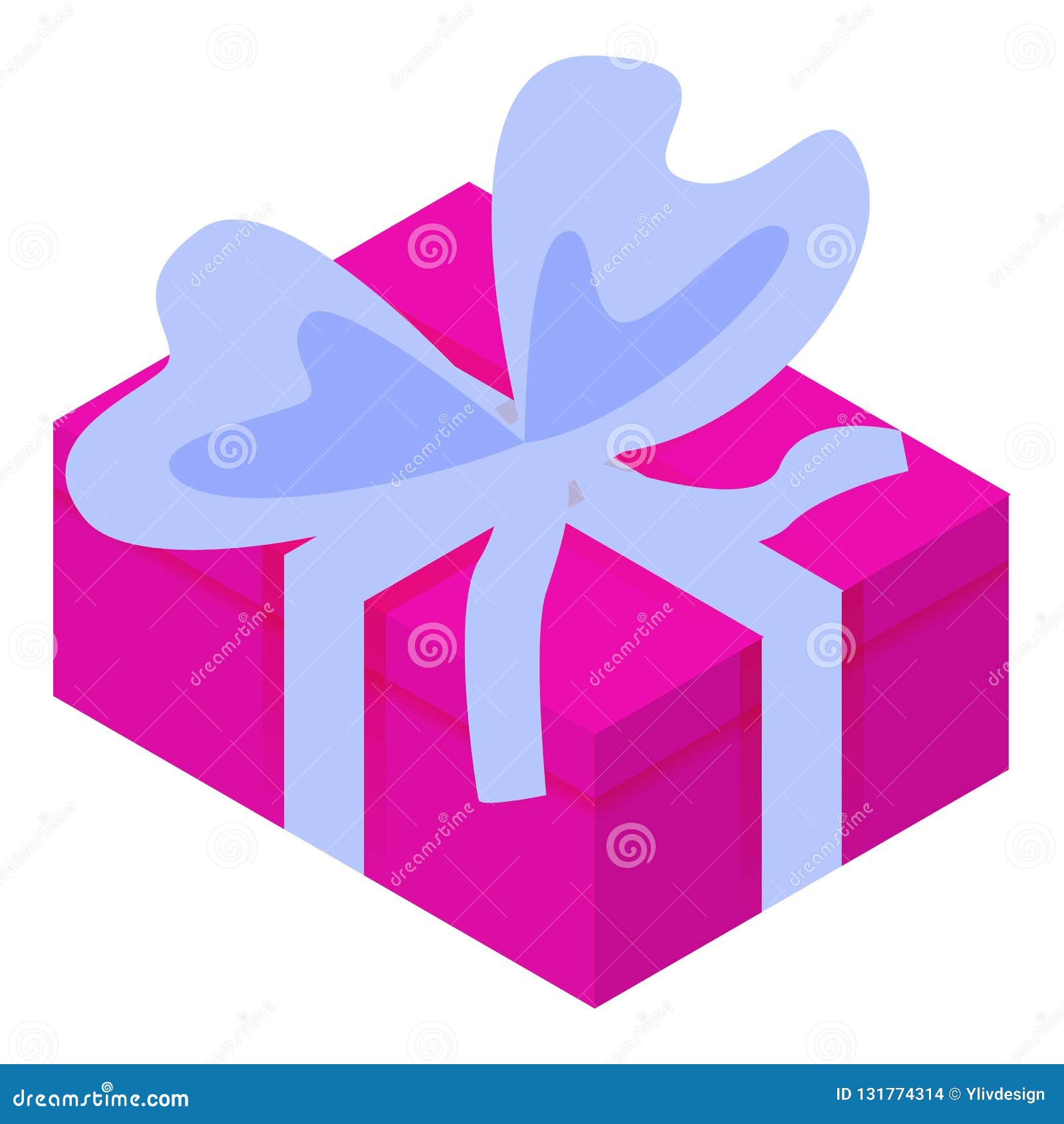 Pink Gift Box Icon, Isometric Style Stock Vector - Illustration of ...