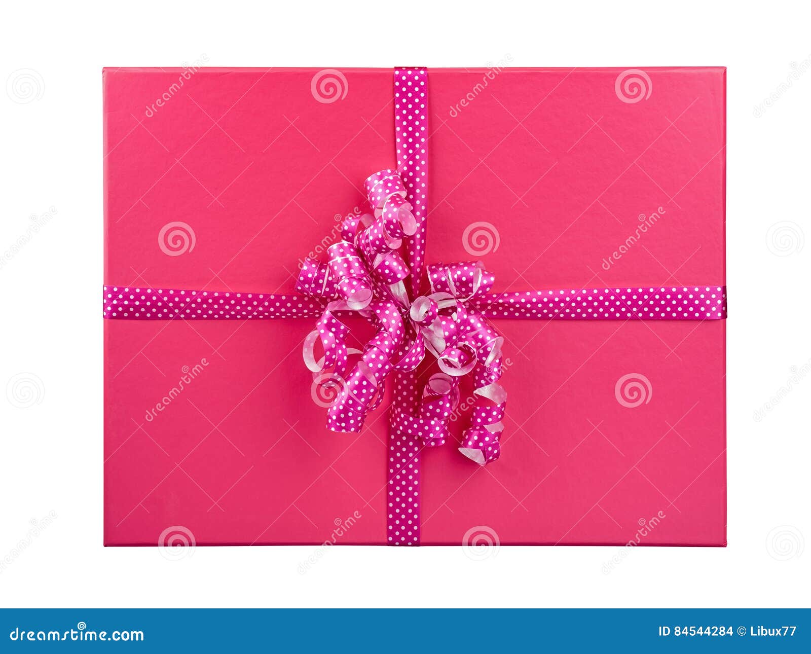 Pink Gift Box Isolated Topview Stock Photo - Image of package ...