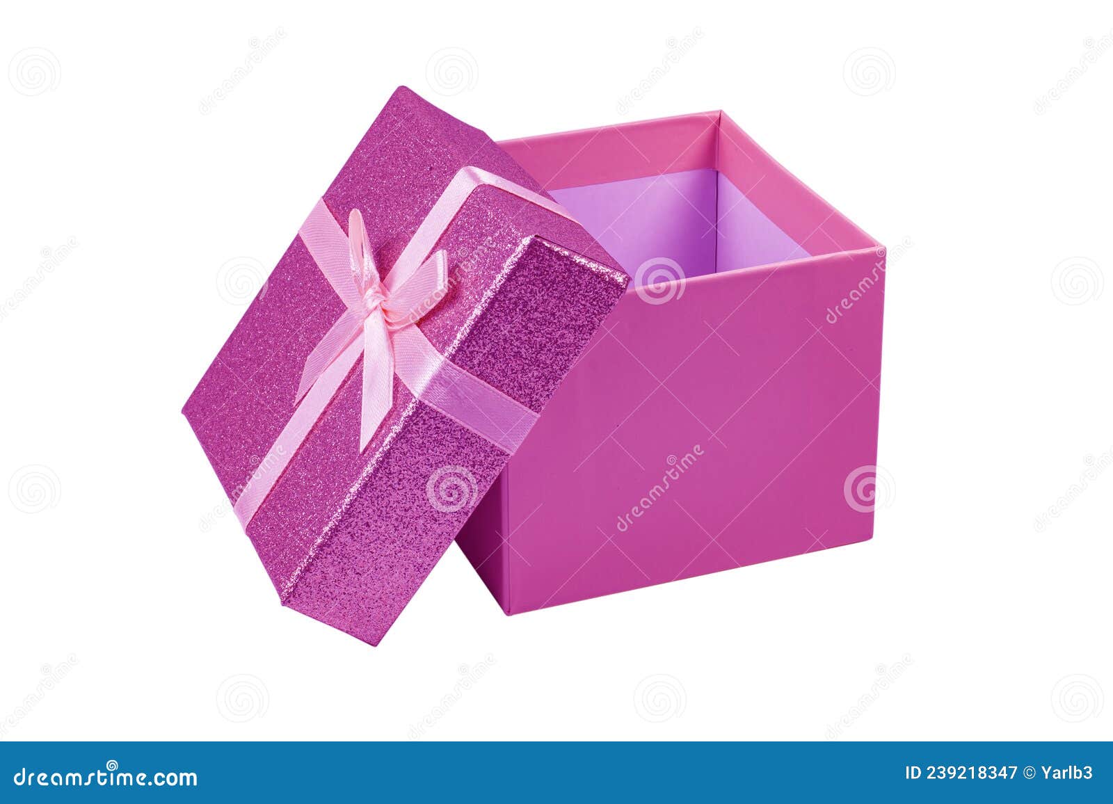 Pink Gift Box with Open Lid, Holiday or Celebration Gift Concept, on ...