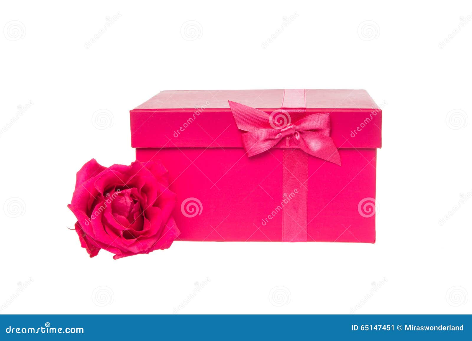 Pink Gift Box and a Pink Rose Stock Image - Image of gift, shape: 65147451