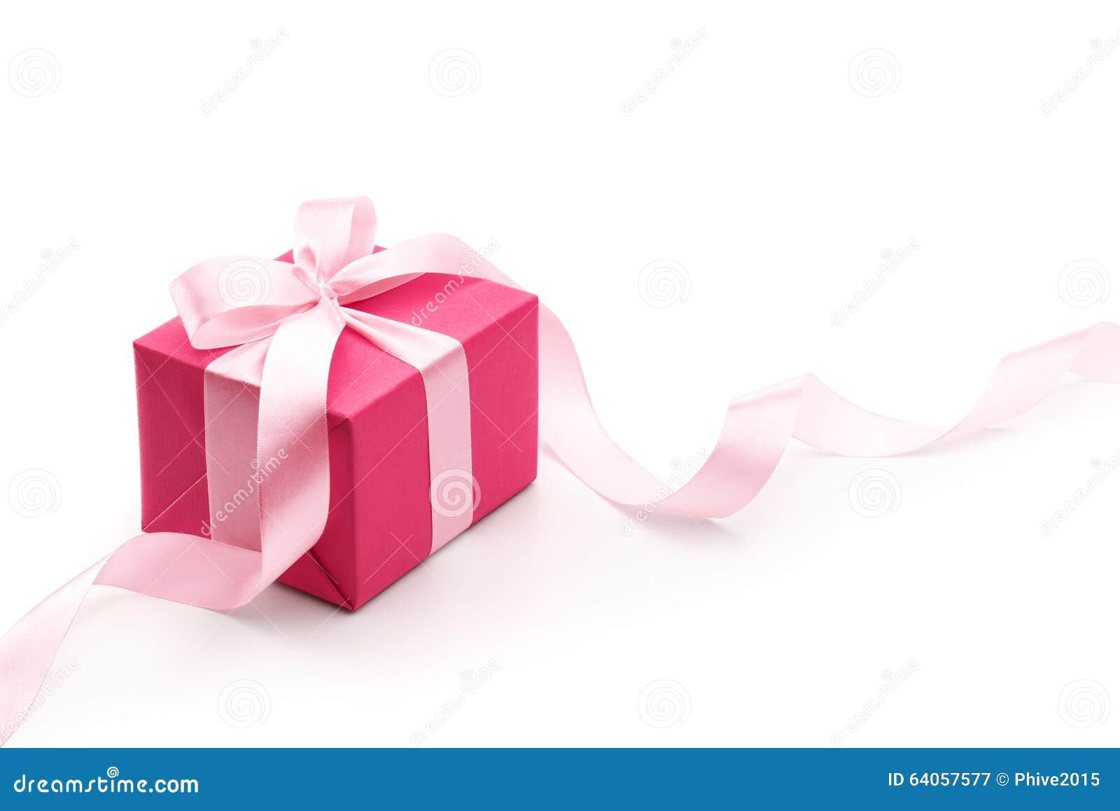 Pink Gift Box with Ribbon stock image. Image of holiday - 64057577