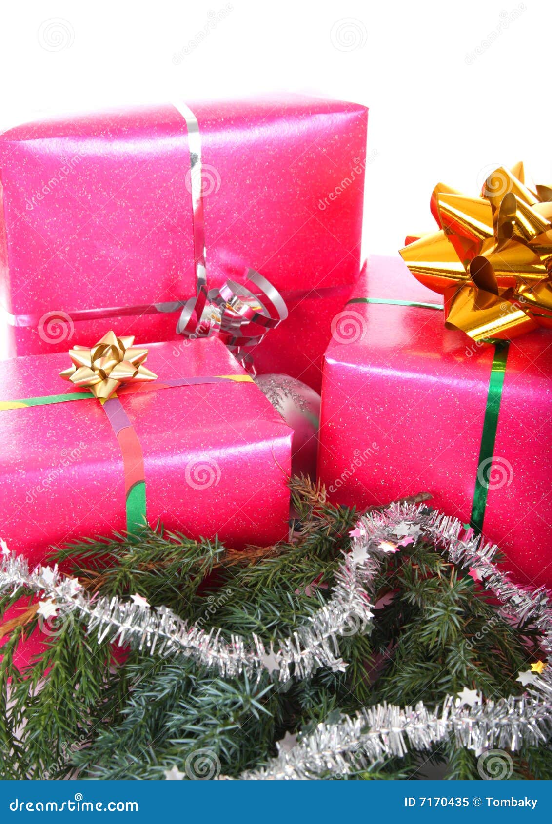 Pink gift boxes stock image. Image of anniversary, branch - 7170435