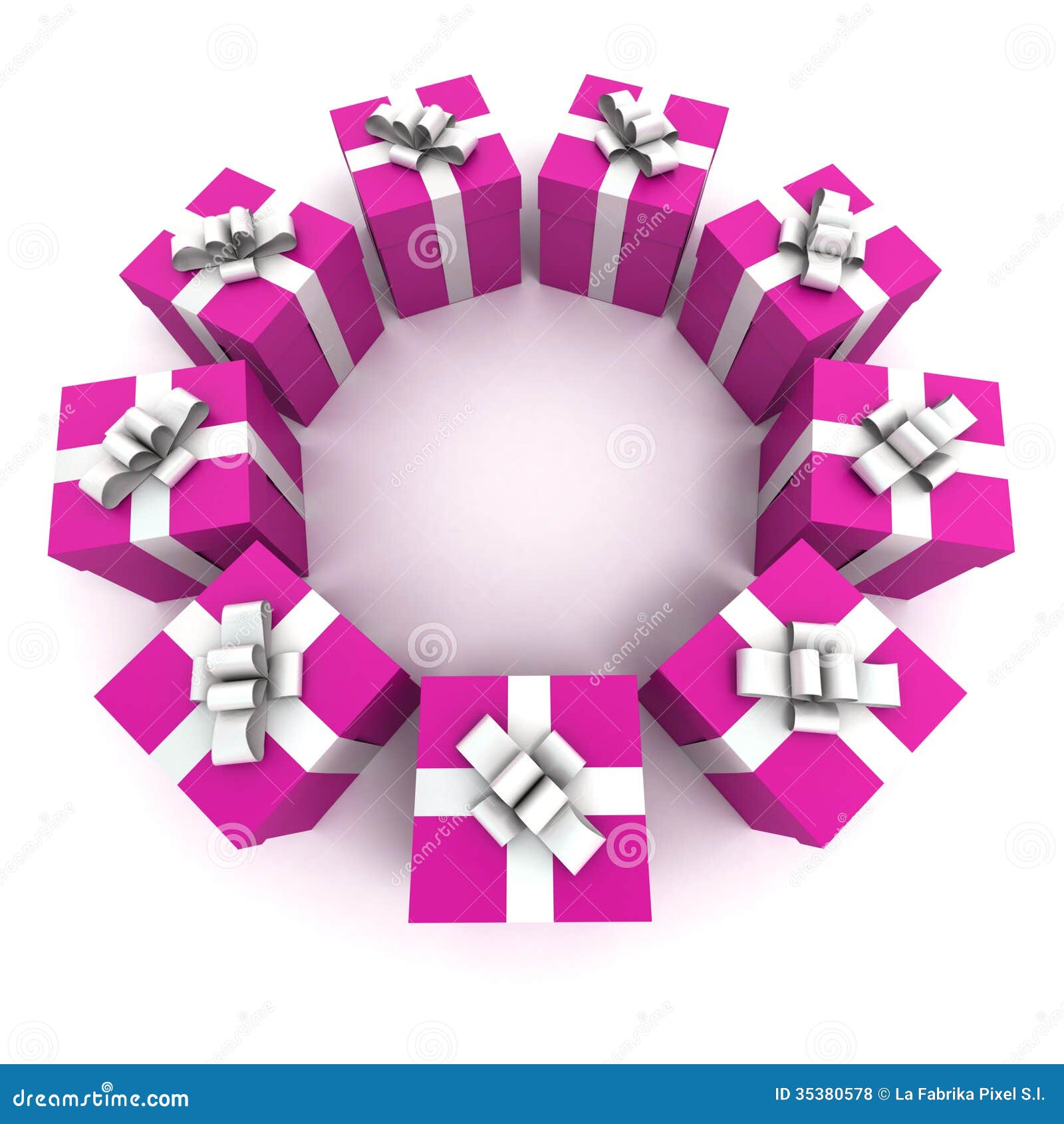 Pink gift boxes circle stock illustration. Illustration of arranged ...