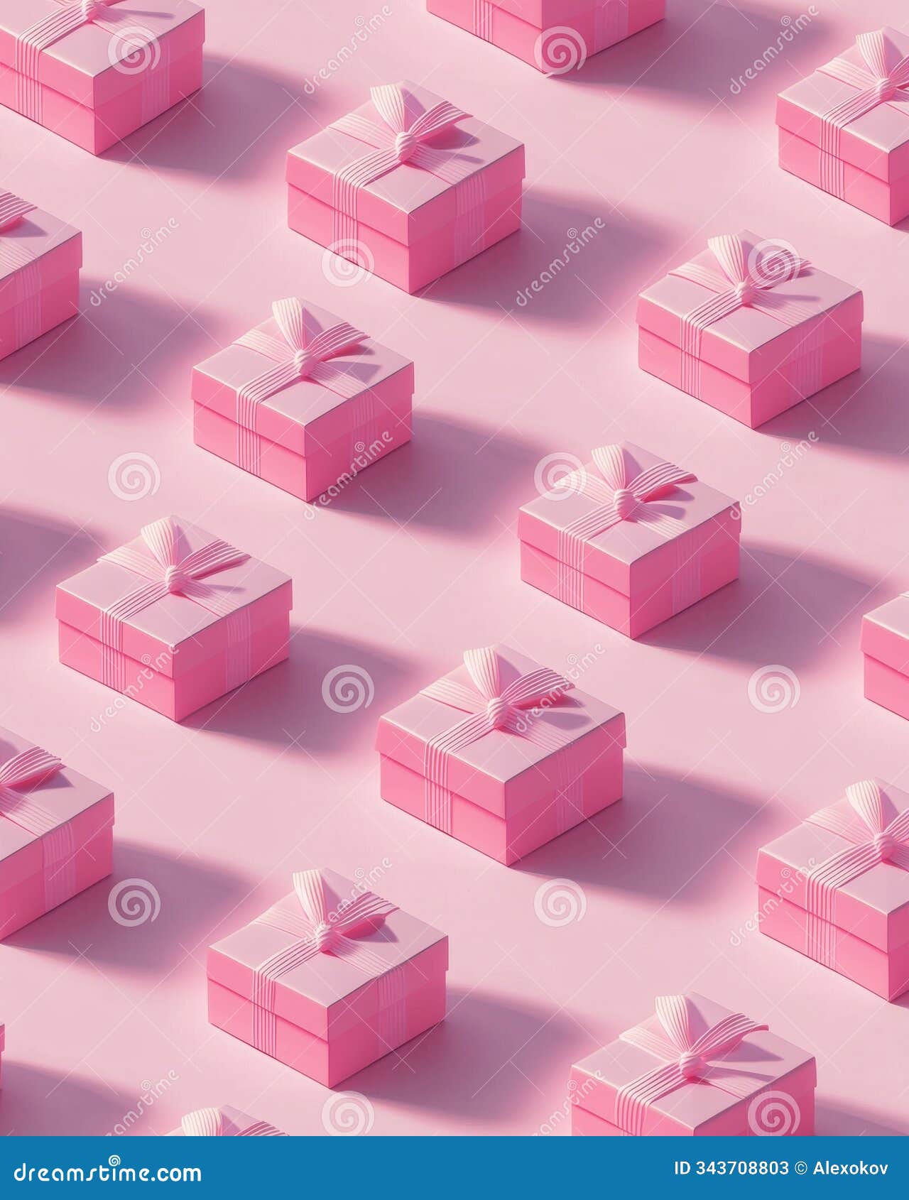 Pink Gift Boxes Pattern in Isometric View on Pink Background with ...