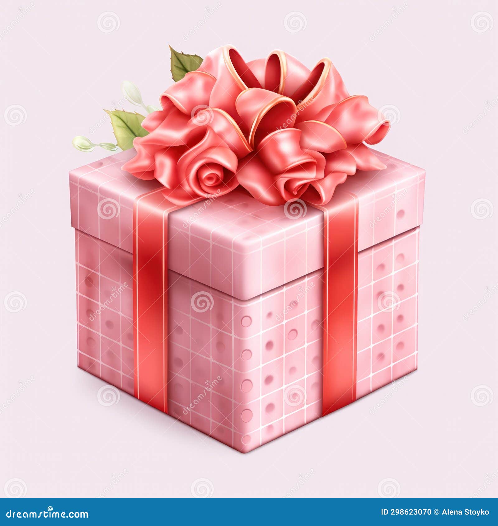Pink Gift Boxes and Red Hearts on White Background. Stock Photo - Image ...