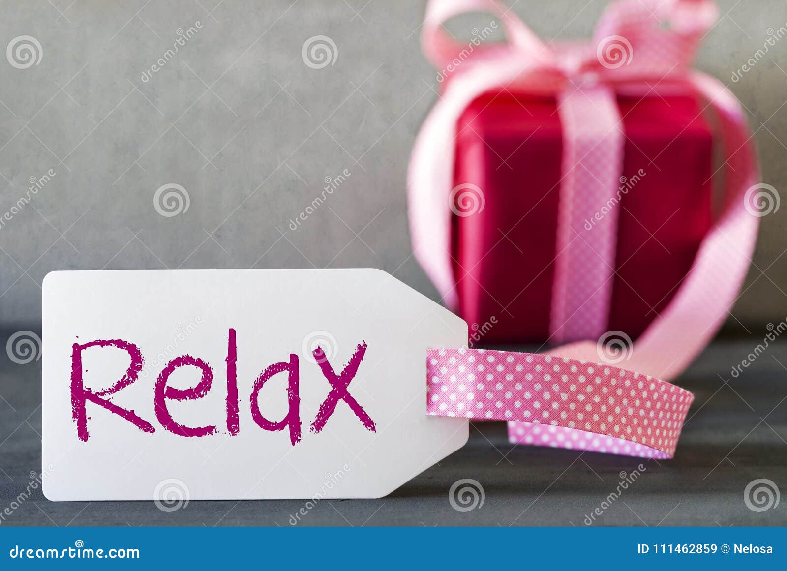 Pink Gift, Label, Text Relax Stock Image - Image of present ...