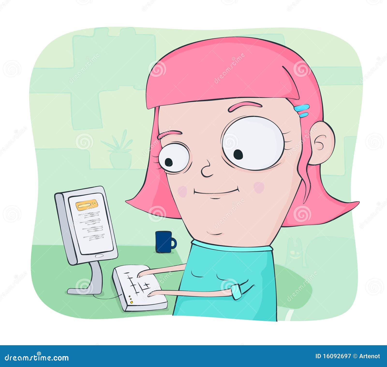 Pink girl stock vector. Illustration of cute, pink, hair - 16092697