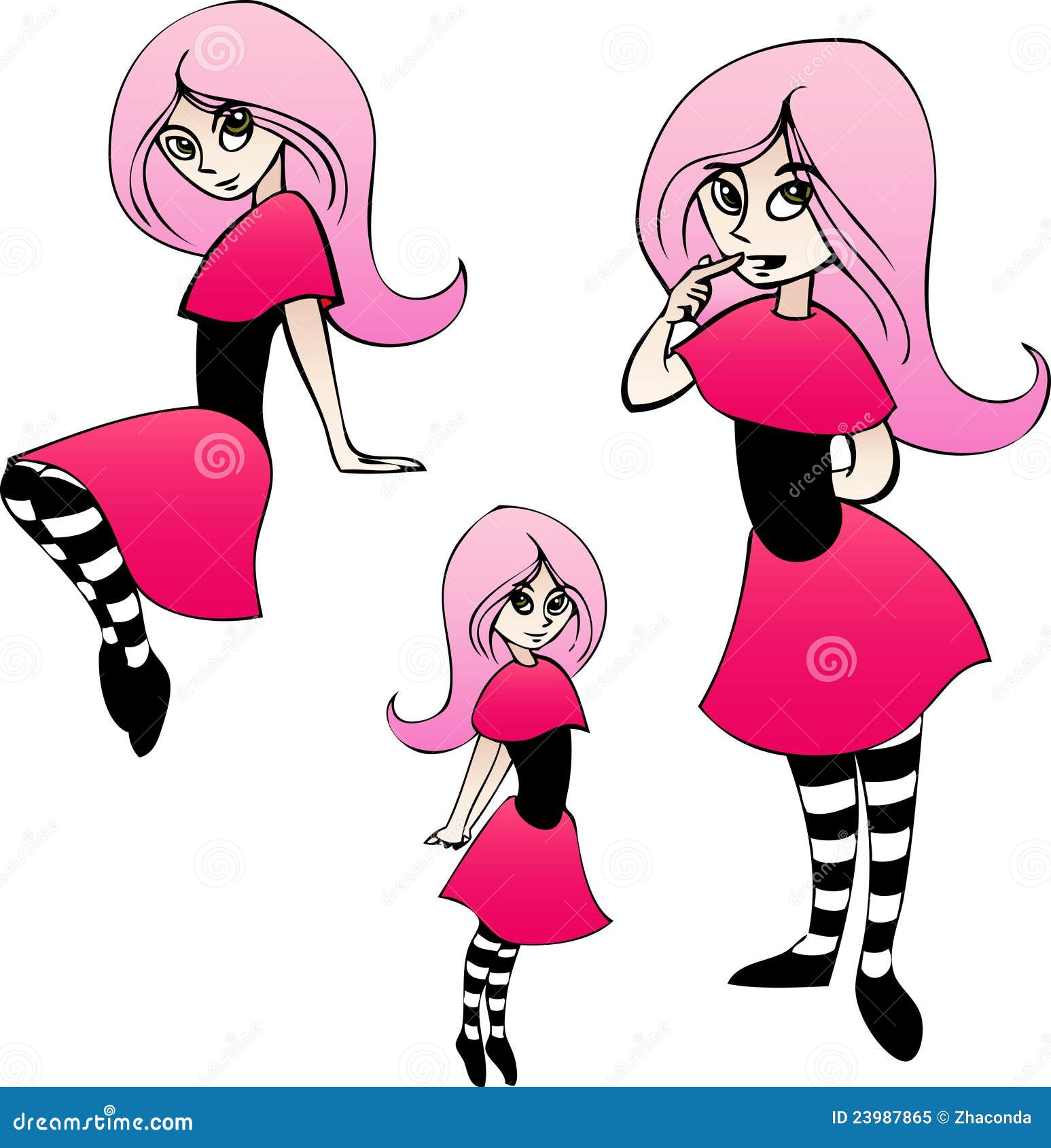 Pink girl stock vector. Illustration of student, style - 23987865