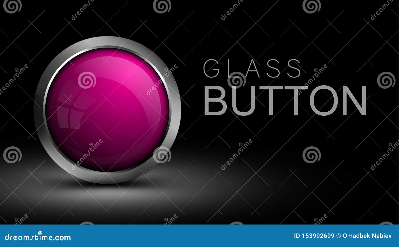 Pink Glass Round Button for Software Interface. Stock Vector ...