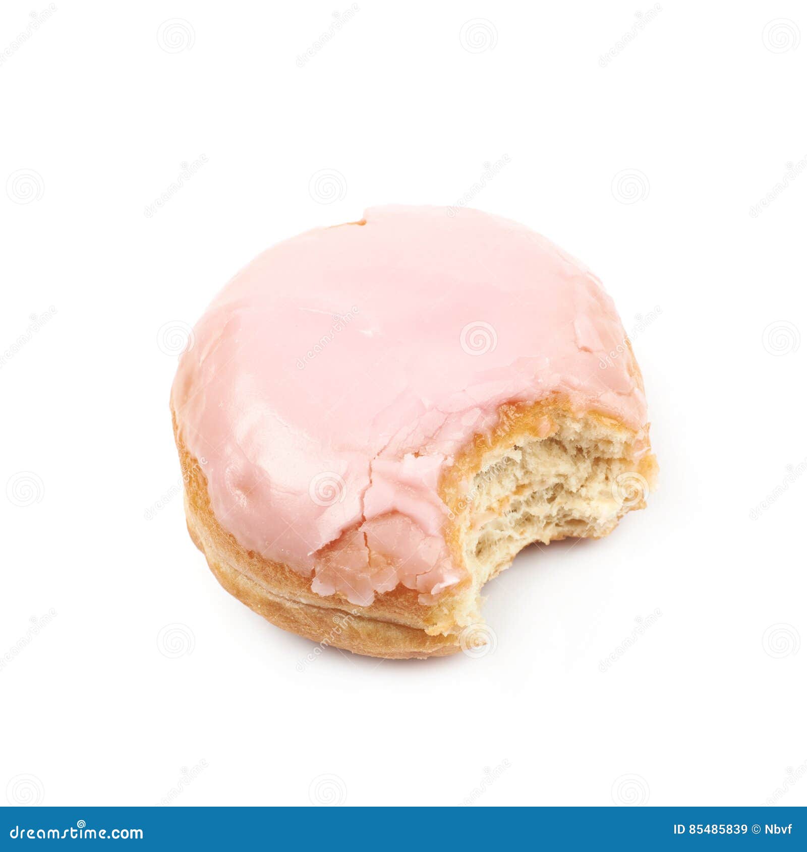 Pink glazed donut isolated stock image. Image of pastry - 85485839