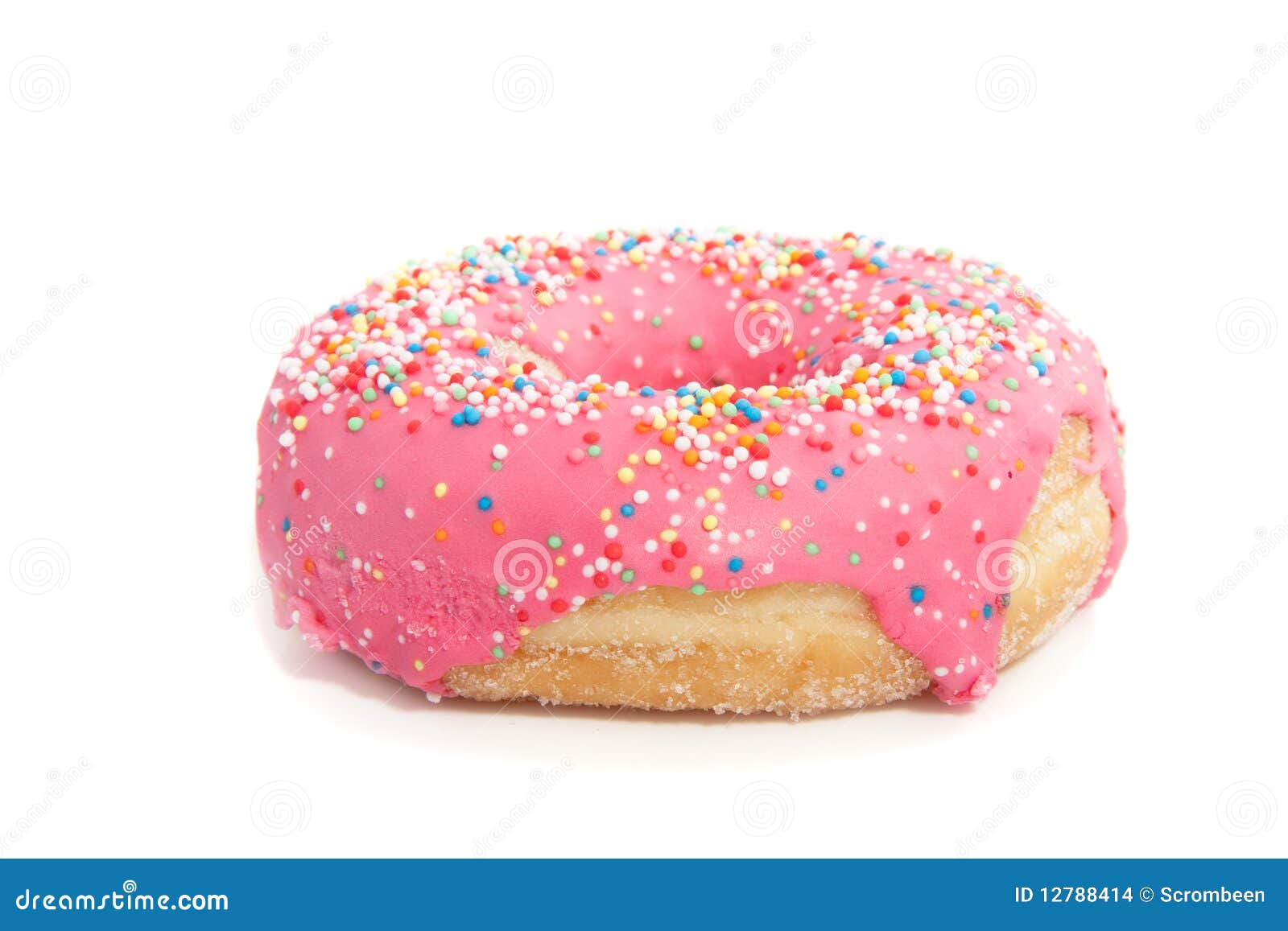 A Pink Glazed Donut with Speckles Stock Photo - Image of bakery, tasty ...