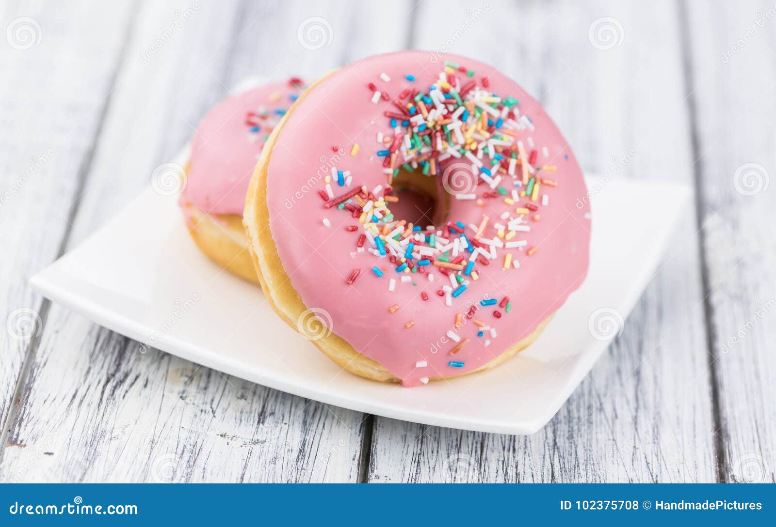 Pink Glazed Donuts Close-up Shot Stock Photo - Image of doughnut, food ...