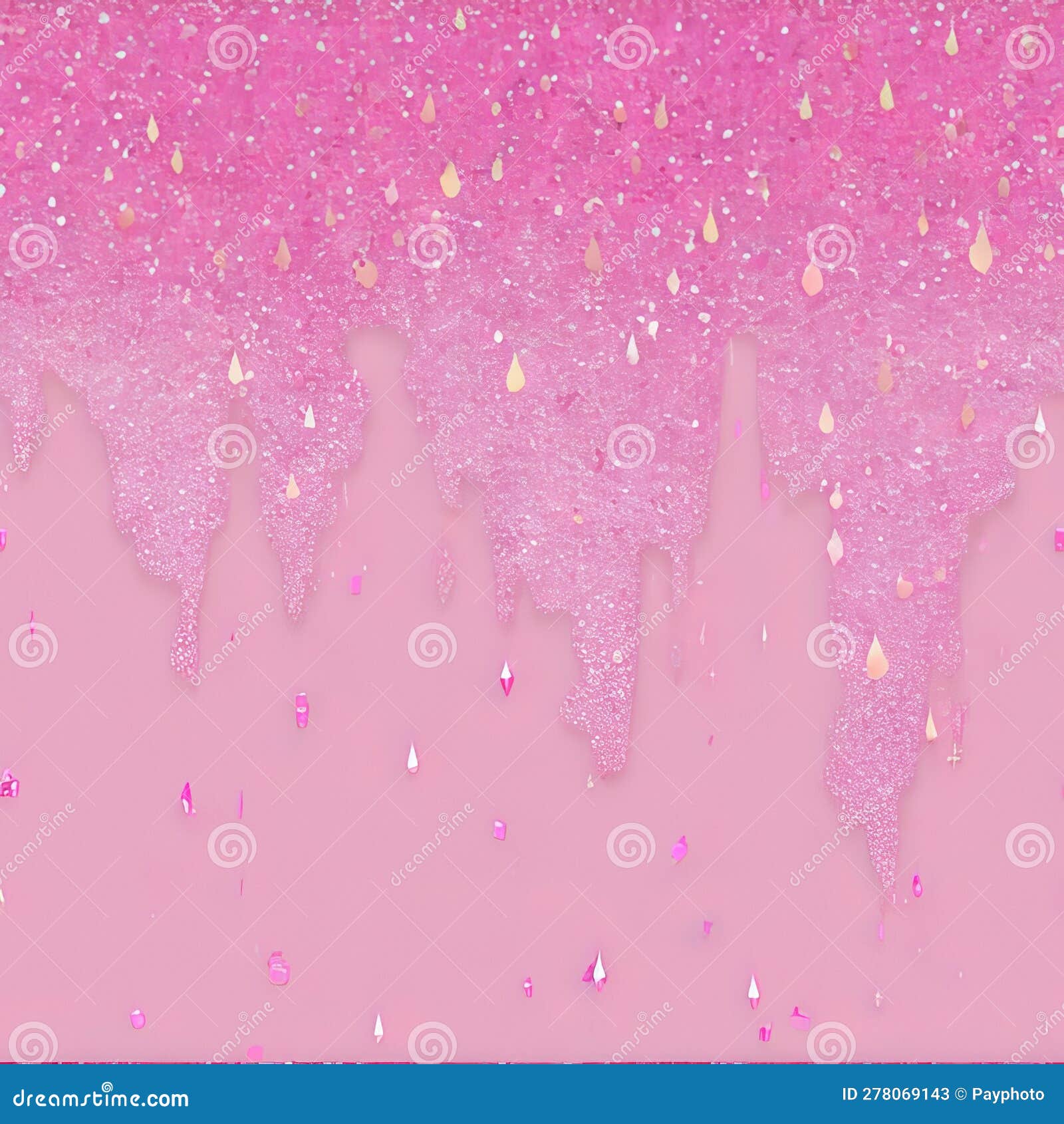Pink Glitter Digital Pattern with Long Dripping. Stock Illustration ...