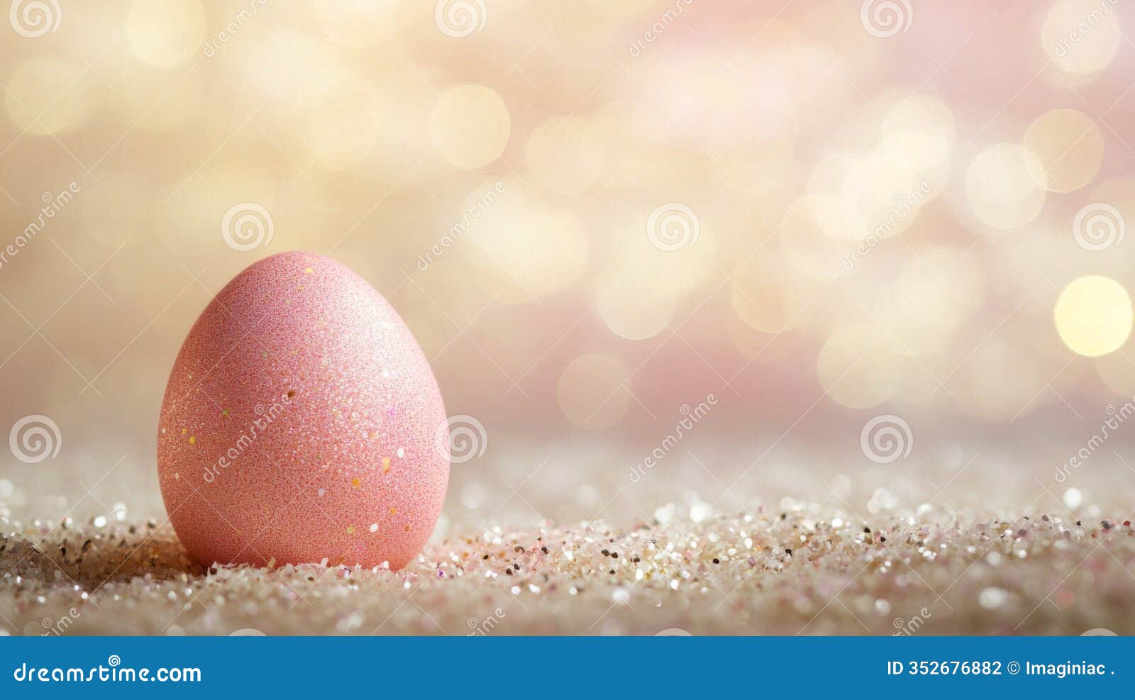 Pink Glitter Easter Egg on Sparkling Surface Stock Illustration ...