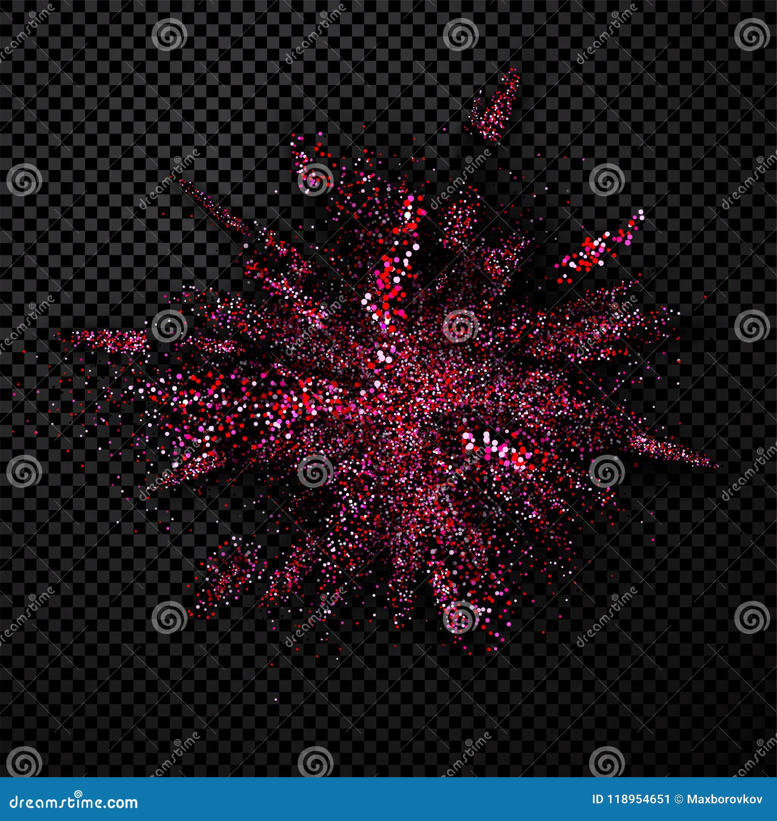 Pink Glitter Explosion on Transparent Background. Stock Vector ...
