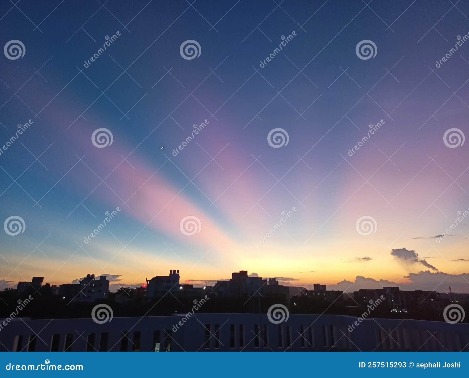 The Pink Glitter Sky with a Smiley Moon ðŸŒ Stock Image - Image of ...